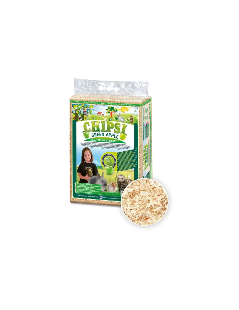 CHIPSI - Plus Green Apple - Litter for Rabbits and Rodents