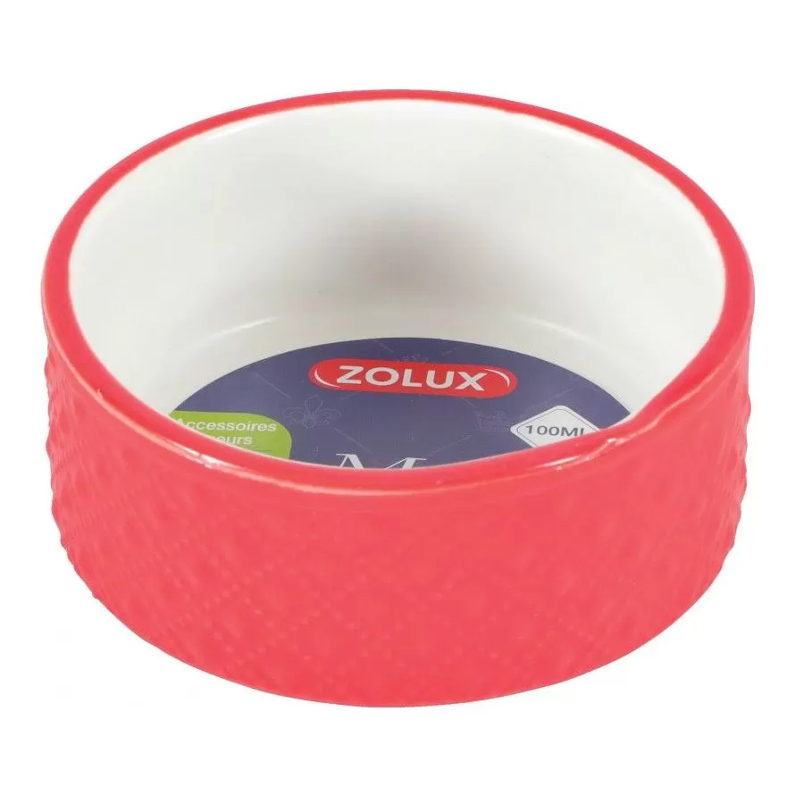 ZOLUX - Red “Margot” Sandstone Bowl for Small Mammals