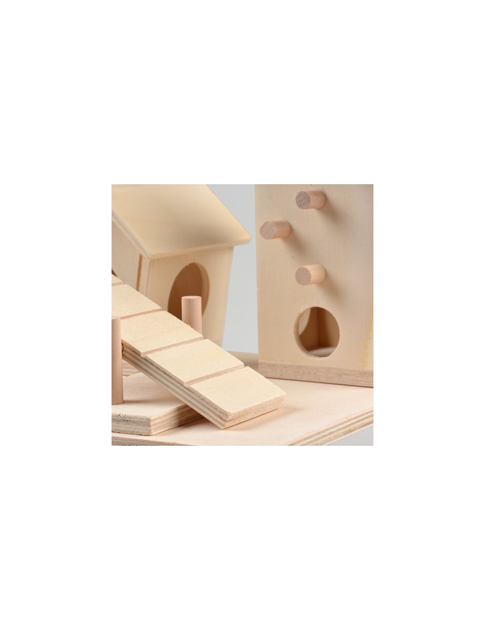 DUVO+ Wooden Playground for Hamsters and Mice - Fun and Healthy