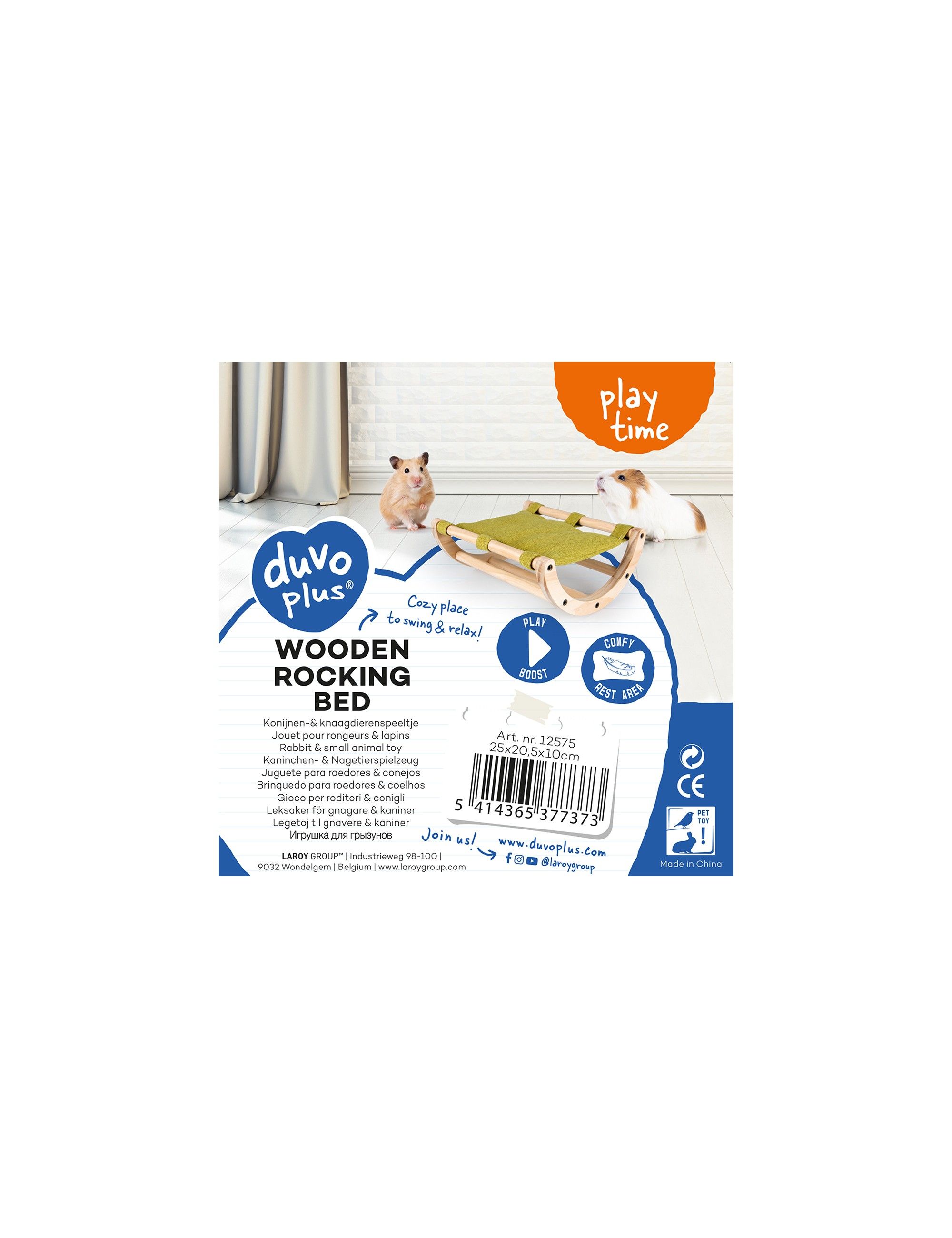 Wooden Rocking Bed for Rodents DUVO+ - Comfort & Play